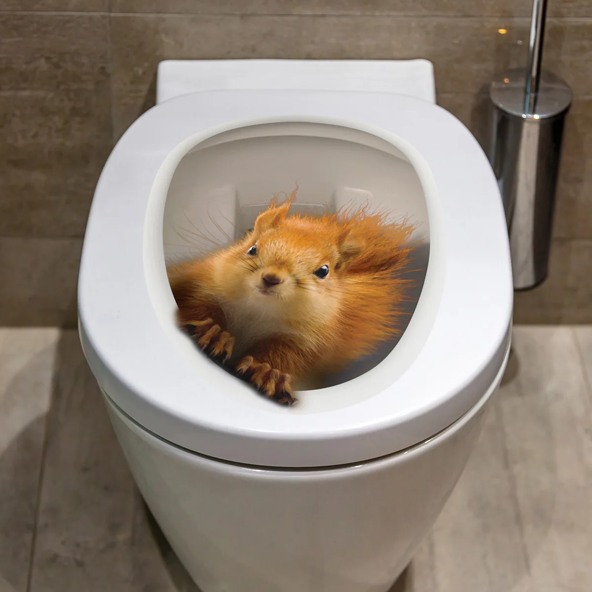 T31# Creative Cute Squirrel Wall Sticker Bathroom Toilet Decor Living ...