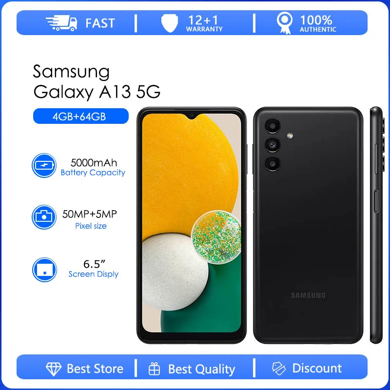 Samsung-Smartphone-Galaxy-A13-5G-A136U-6-5-50MP-4GB-RAM-64GB-ROM ...