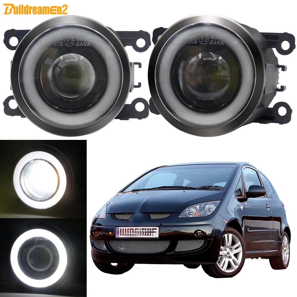 2-Pieces-30W-Car-LED-COB-Fog-Light-with-Angel-Eye-DRL-For-Mitsubishi ...