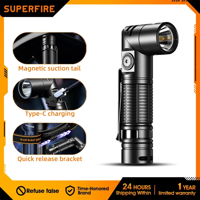New-SUPERFIRE-G19-S-LED-Headlamp-USB-C-Rechargeable-90-Headlight-14500 ...