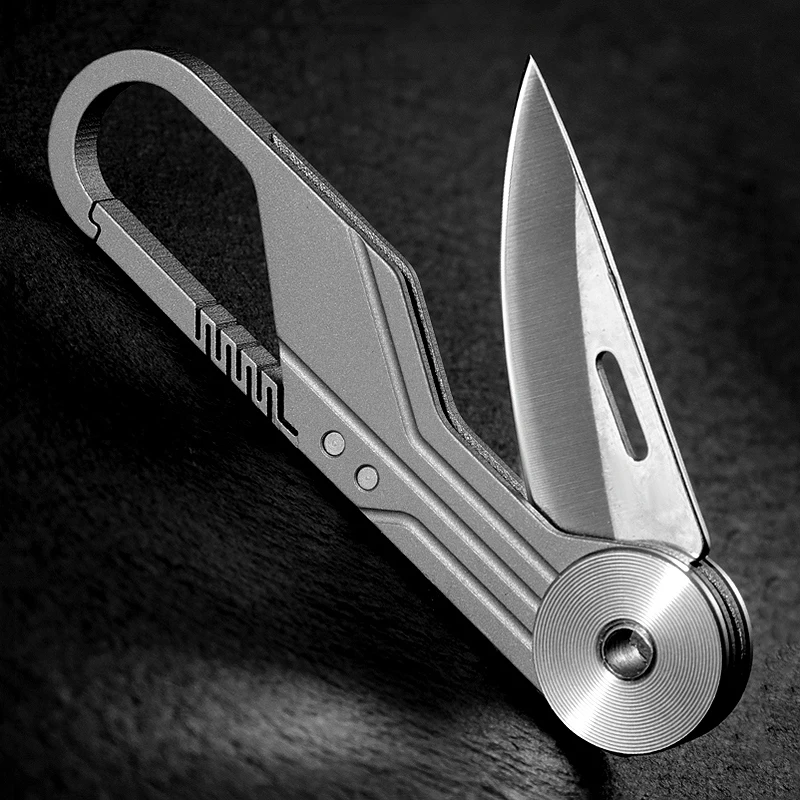 Luxury-Titanium-Carbiner-Key-Chain-EDC-Outdoor-Keychain-Knife-Buckle ...