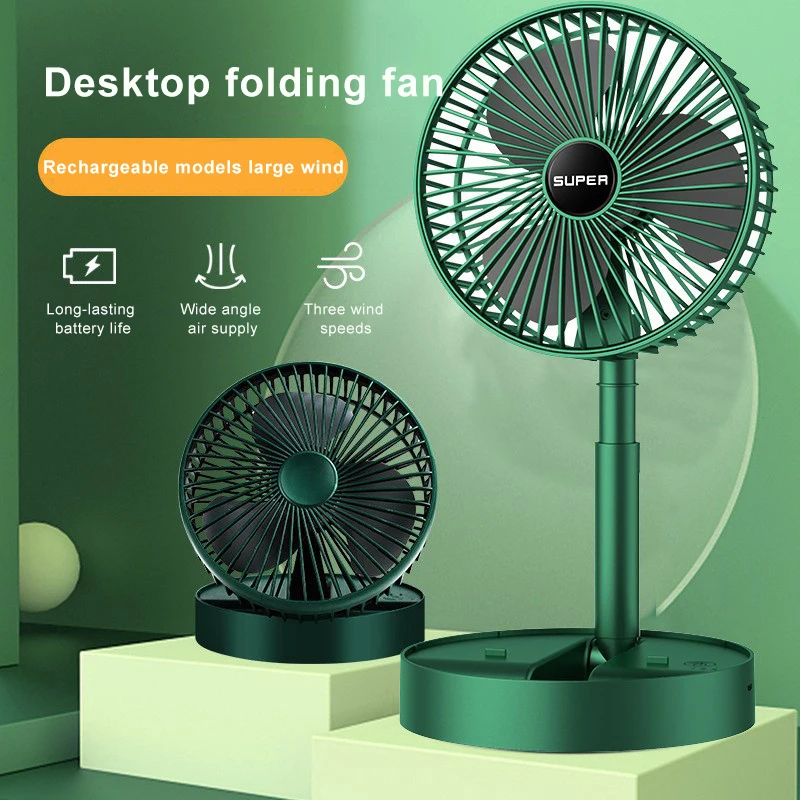 Desktop Foldable Retractable Small Fan Mini Portable Charging USB Home ...