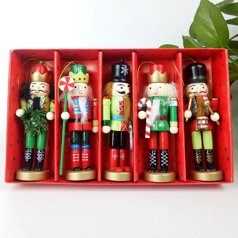 5 Pcs/Set 12CM Nutcracker Christmas Soldier Decorations Puppet ...