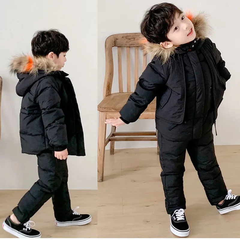 【超特価sale開催】 Baby Boy Girl 2Pcs Skisuit Snowsuit 1-6T Toddler Ski Jacket Bib Overalls Kids Winter ...