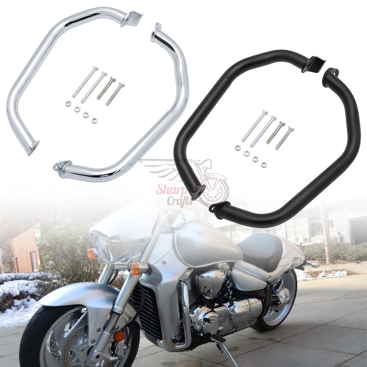 Motorcycle-Accessories-Front-Engine-Guard-Crash-Bar-Bumpers-For-SUZUKI ...