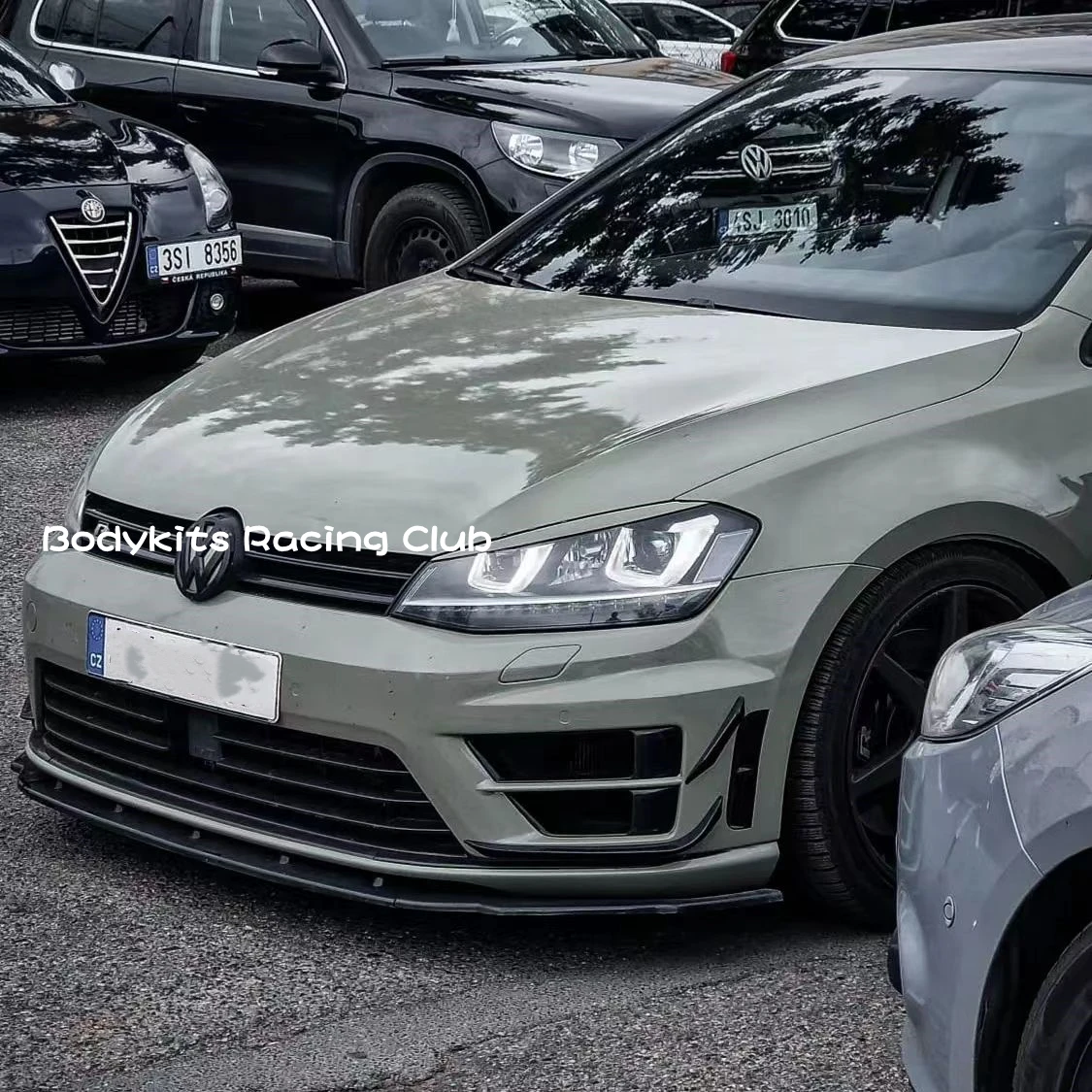 Gloss-Black-RevoZport-Style-Front-Bumper-Aero-Kit-Canard-Wings-For ...