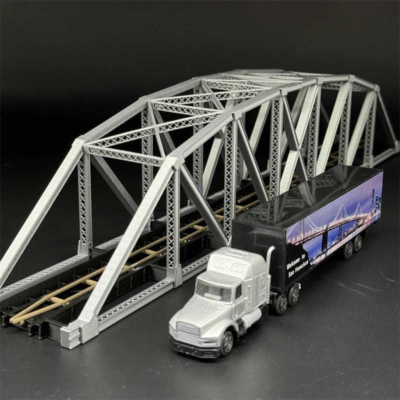 1-87-HO-Scale-145-ft-Steel-Arched-Truss-Bridge-Model-Kits-Fine-Plastic ...