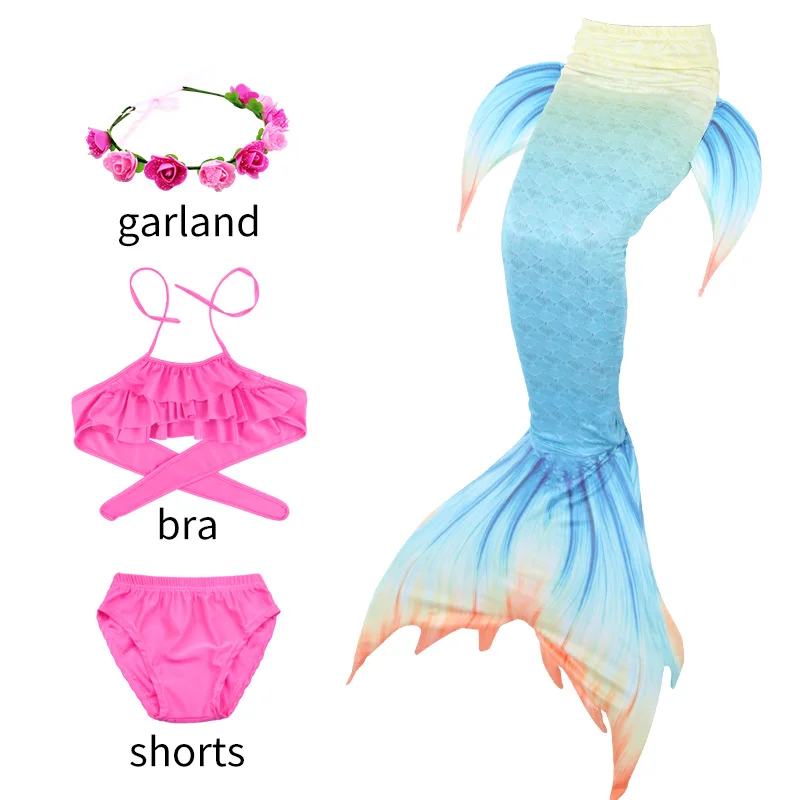 Traje De Baño De Fantasía Para Niña Disfraz De Sirena Para Cosplay