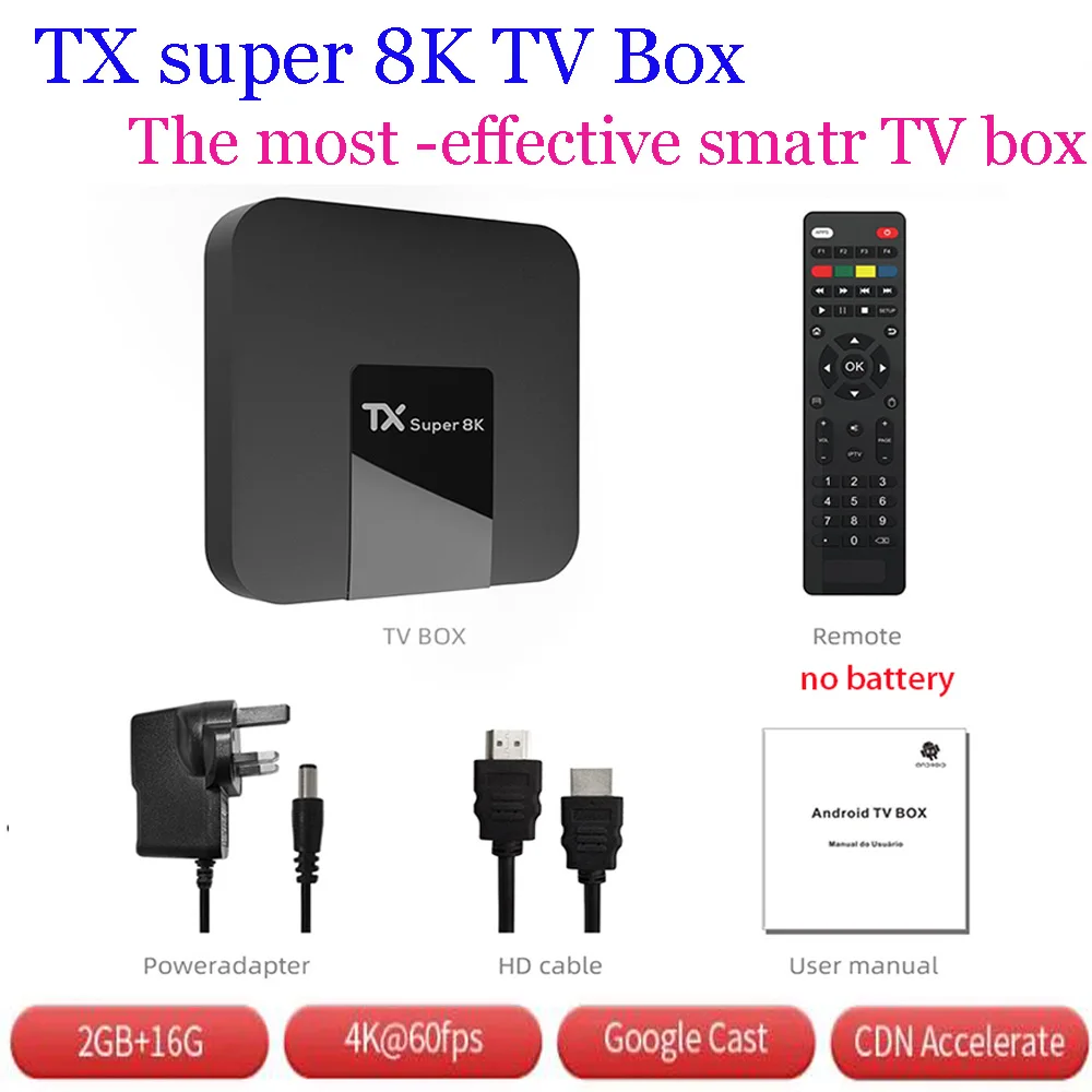 [Genuine] Super value New Android Smart TV Box TX Super 8K TV box Global Market Media Player ...