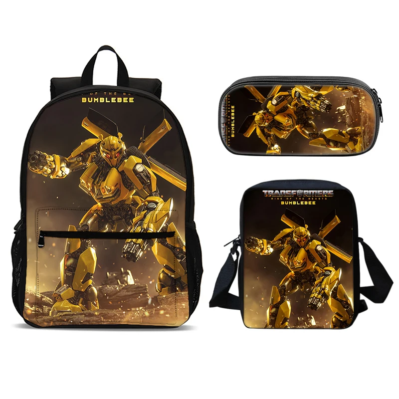 B-Bumblebee T-Transformers Child School Backpack 3pcs Set Shoulder Bags ...