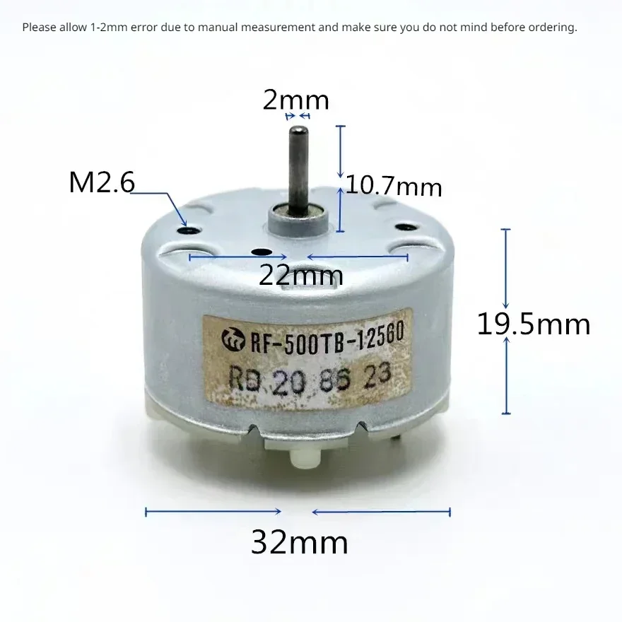 RF-500TB-12560-Mini-500-Electric-Motor-Micro-32MM-Round-Spindle-Motor ...