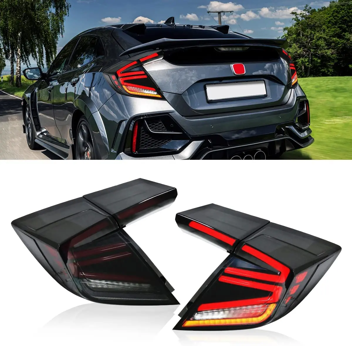 LED-Tail-Lights-for-Honda-Civic10-Th-Gen-Type-R-Hatchback-2016-2021 ...