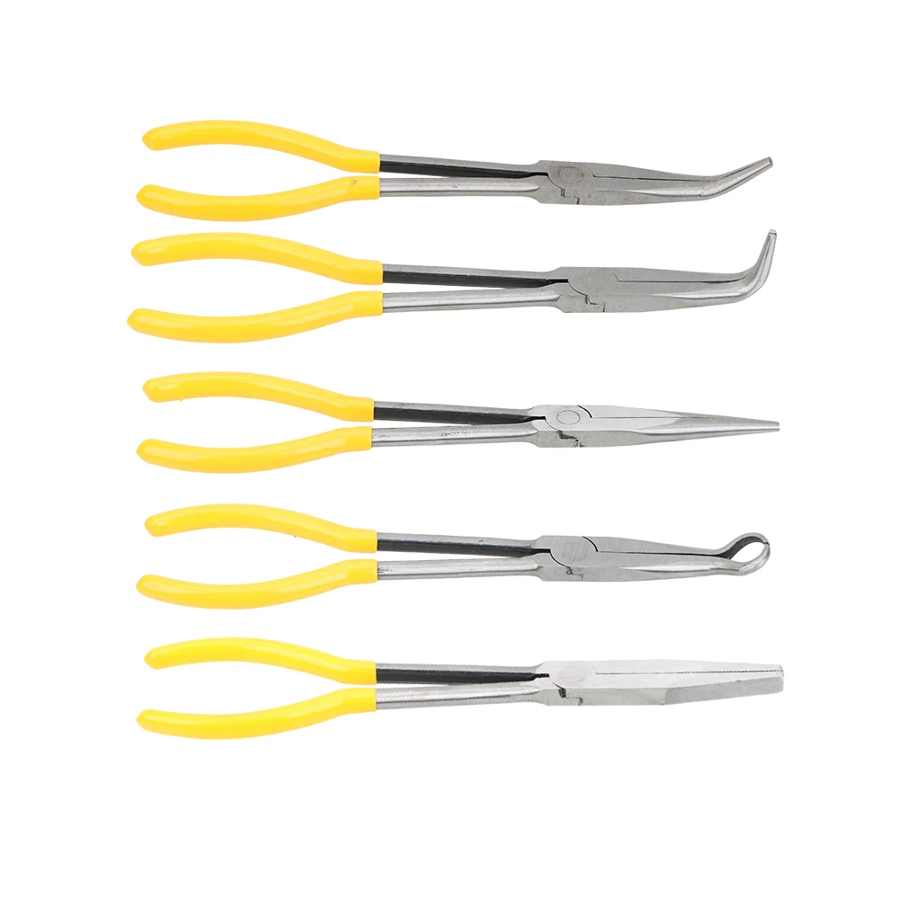 Extra-Long-Nose-Pliers-Straight-Bent-Tip-Mechanic-Equipment-Hand-Tools ...