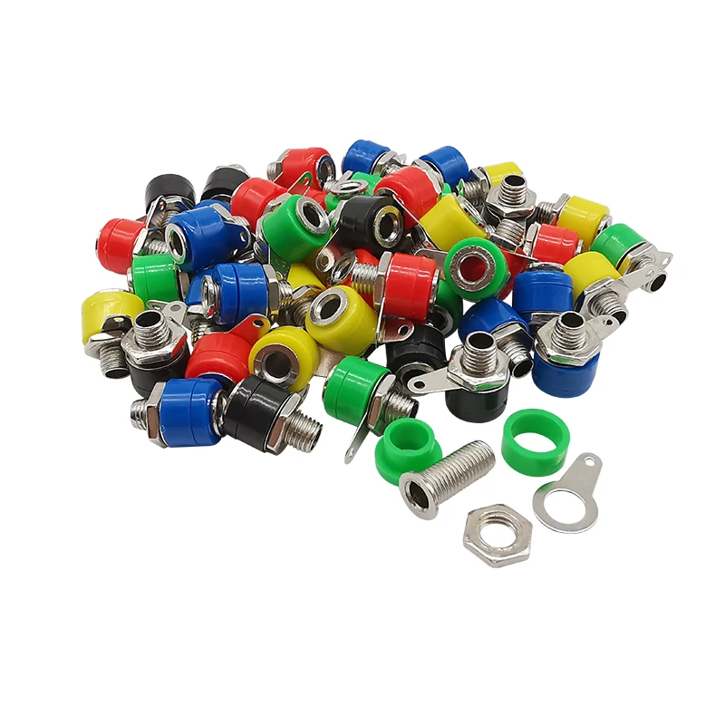50Pcs 4mm Banana Socket Binding Post Test Connector Terminals Kit 4mm ...