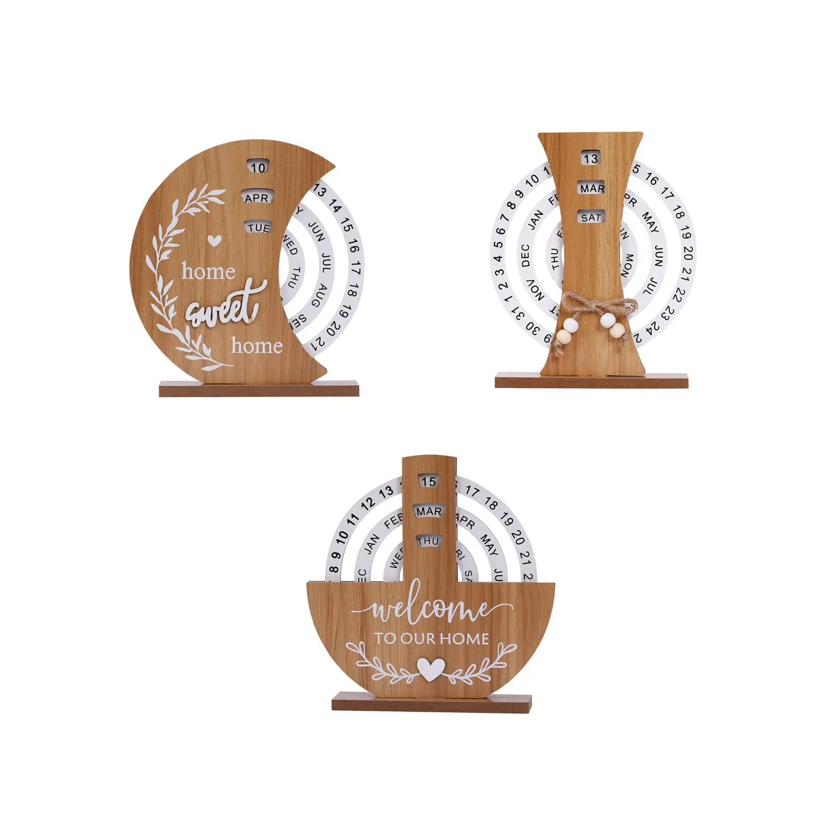 Wooden-Perpetual-Calendar-Reusable-Creative-Art-Desk-Ornament-Wooden ...