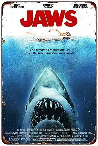 Tin Sign For 1975 Jaws Movie Vintage Look Reproduction Metal ...