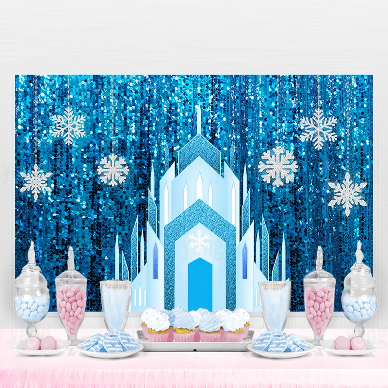 Disney-Custom-Frozen-Ice-Snow-Snowflake-Castle-Backdrop-Girls-Birthday ...