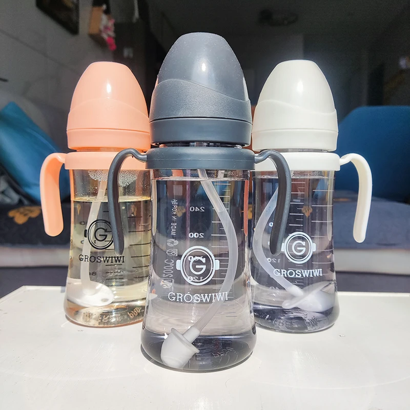 Couleur marron Biberons pour bébés de 370ml, biberon à lait de gros calibre avec manche en ...