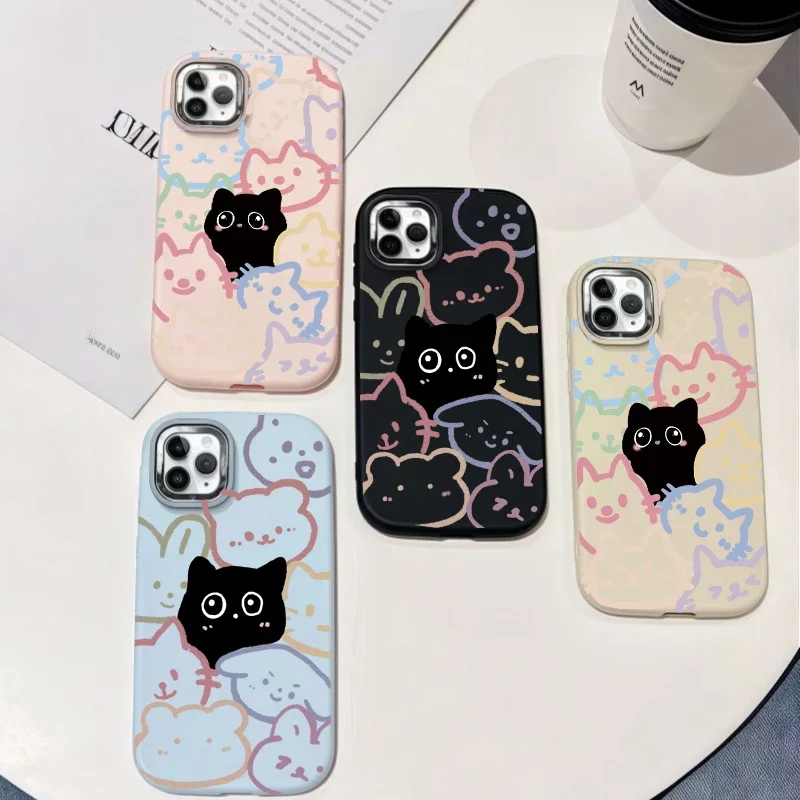 Animal Cute Cat Case For OPPO A3 Pro A78 A38 A18 A58 A98 A53 A33 A32 ...