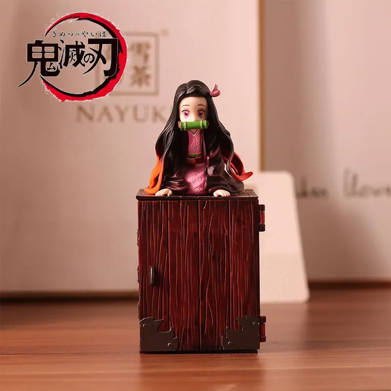 Demon Slayer Figure Kamado Wooden Box Nezuko Action Figurines Kamado ...