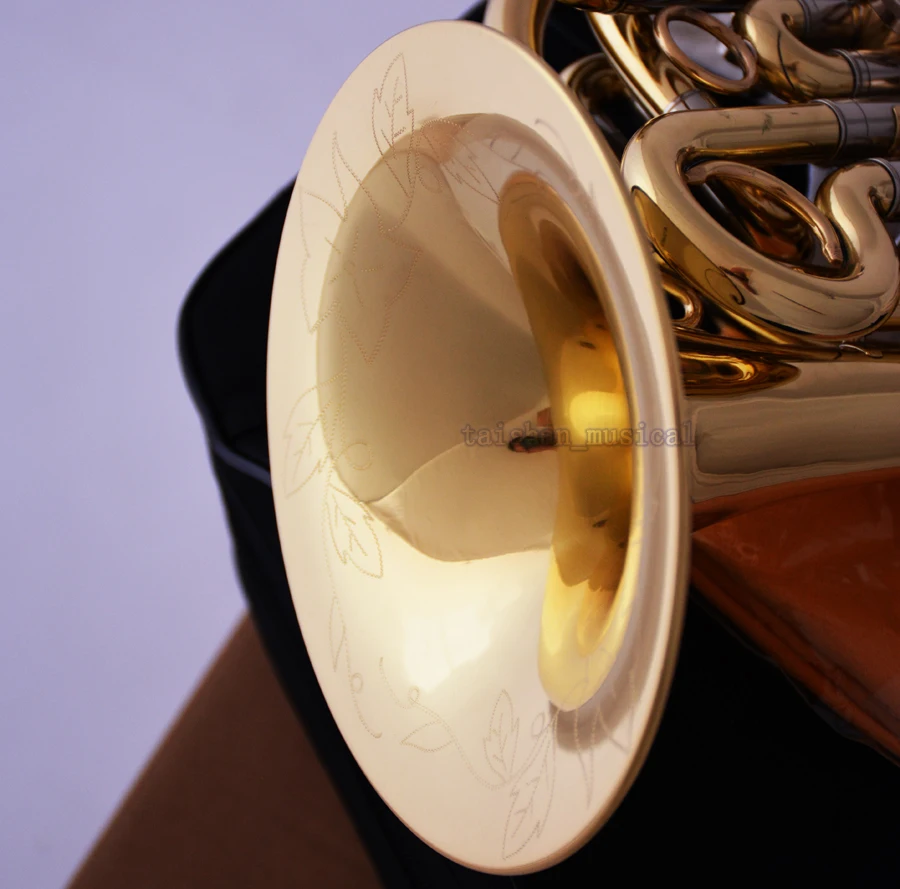 TOP Gold Bb Mini French Horn Cupronickel Tuning Pipe Piccolo Horn ...