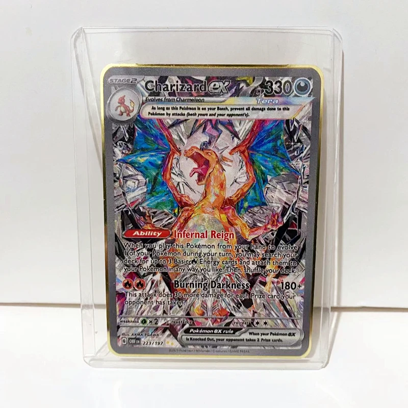 English Metal Cards 10000 HP Arceus Vmax Lugia Charizard Rayquaza ...