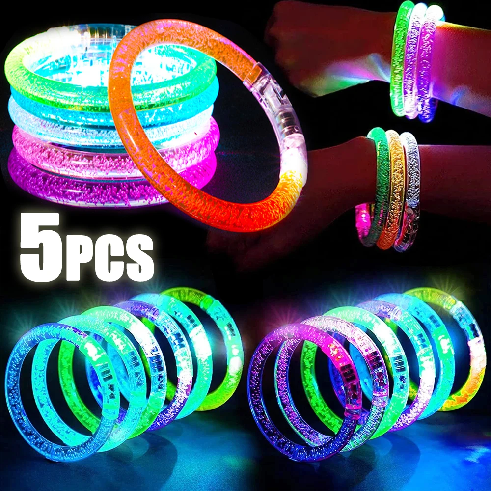 1-3-5pcs-Acrylic-LED-Colorful-Luminous-Bracelet-Toys-Glowing-in-The ...