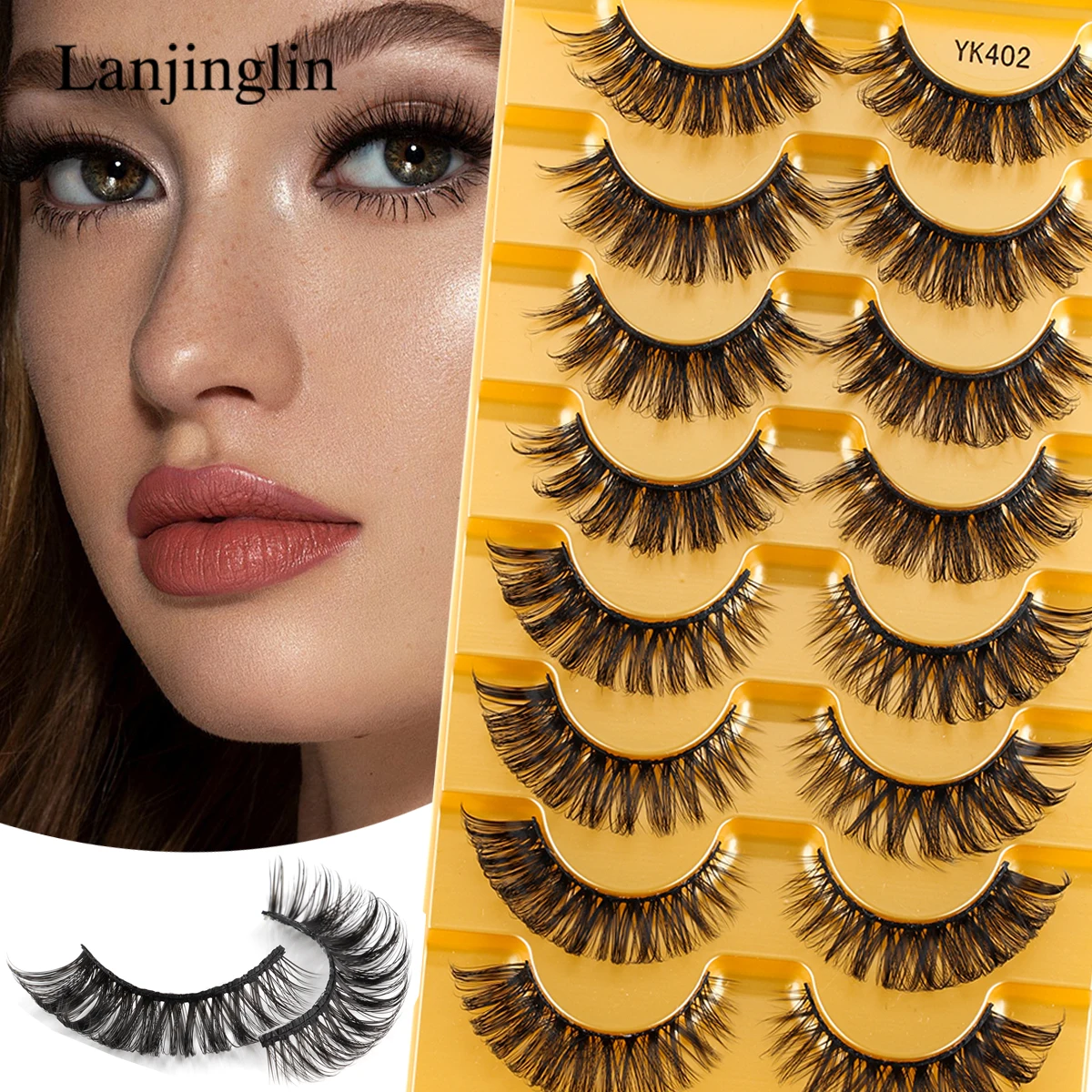 3-8-9-10-Pairs-Russian-Strip-Lashes-3D-Mink-Lashes-Fluffy-Soft-Full ...