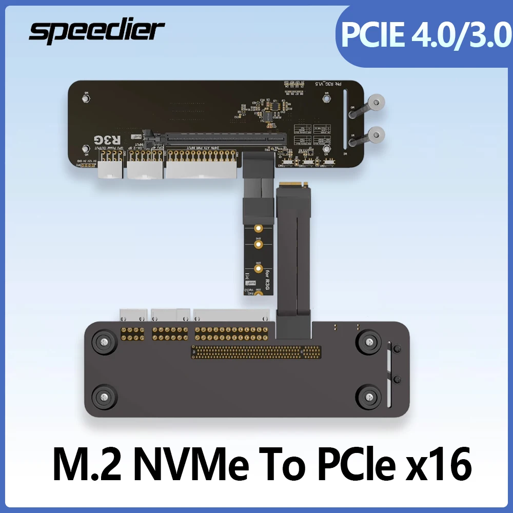 M.2 NVMe To PCle 4.0 / 3.0 X16 External Extension Cable eGPU Adapter ...