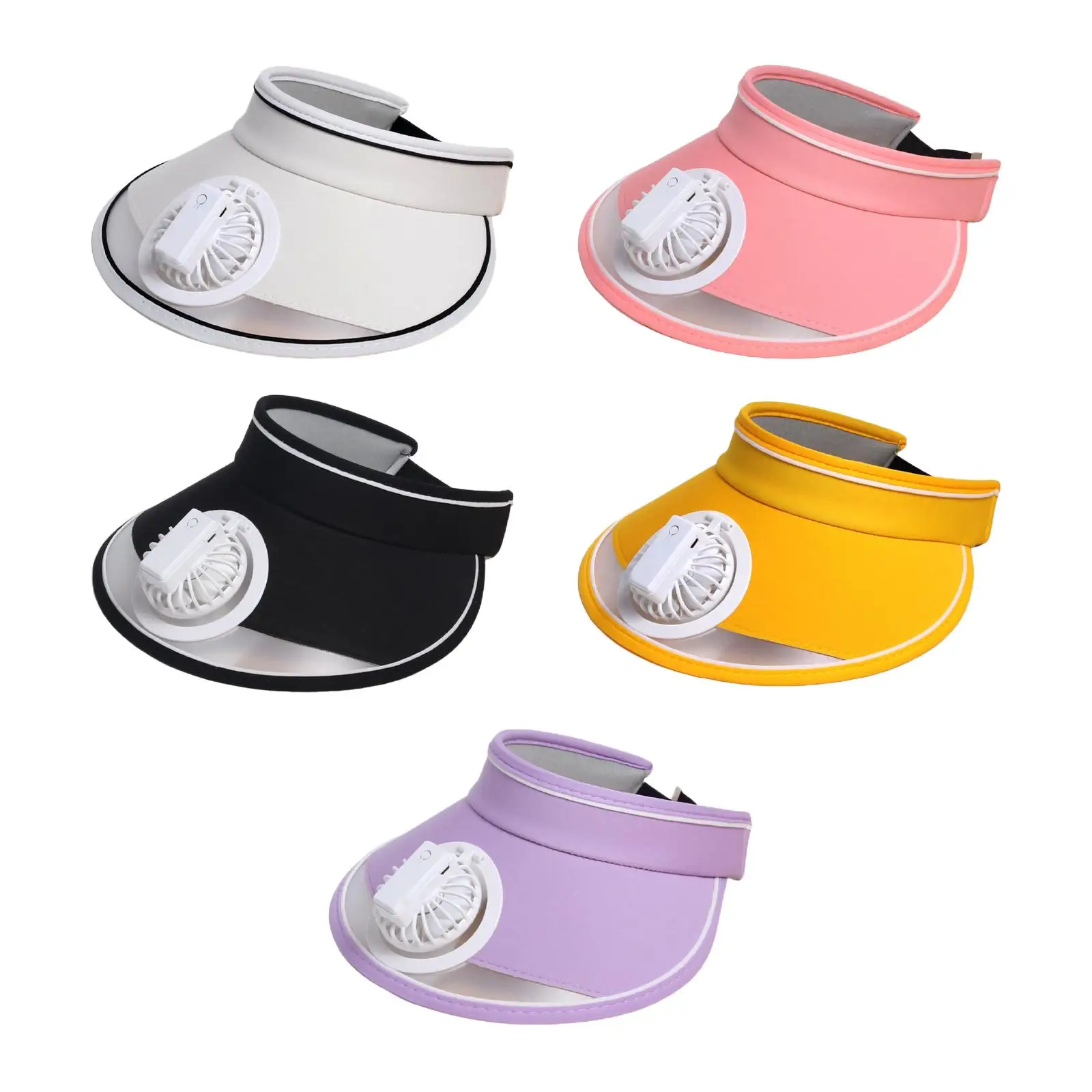 Cooling-Fan-Hat-Breathable-USB-Rechargeable-Fans-Hat-Sun-Visors-Hat ...