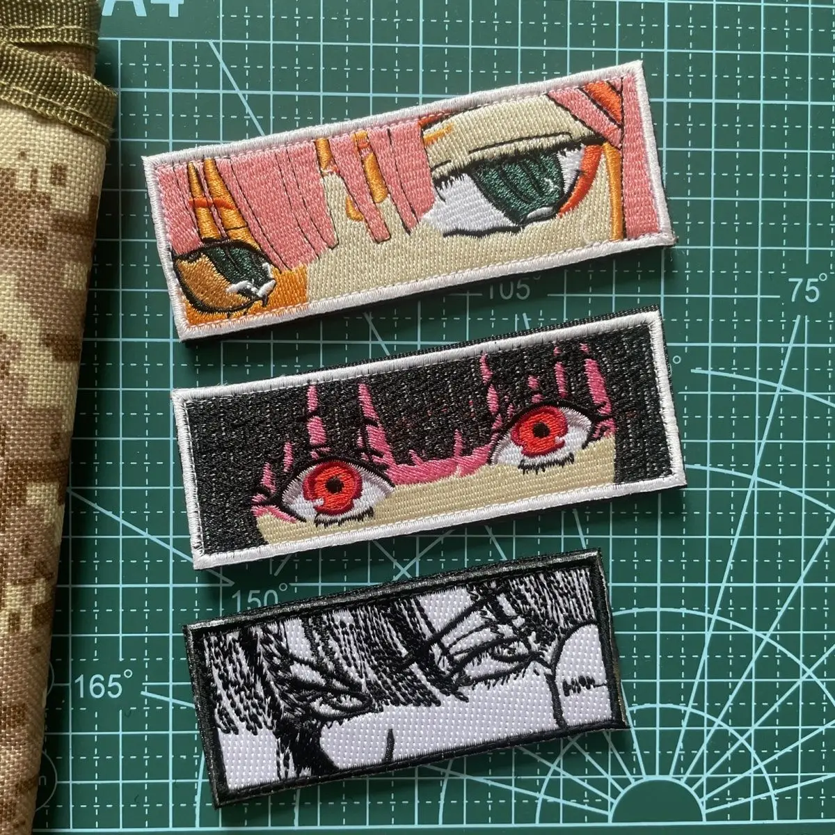 Anime-Girl-Eyes-Half-Face-Embroidery-Patch-Backpack-Animation-Armband ...