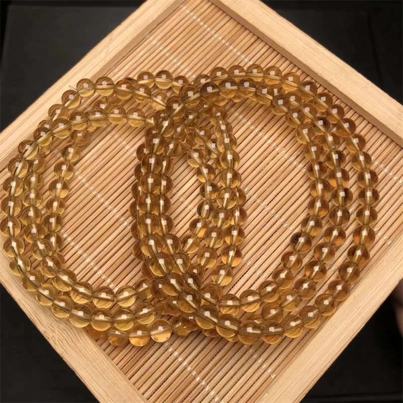 5-5MM-Natural-Libya-Citrine-Bracelet-Handmade-Yellow-Crystal-Quartz ...