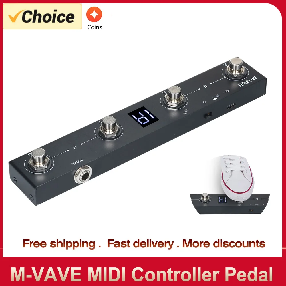M-VAVE-Chocolate-MIDI-Controller-BT-Rechargeable-4-Buttons-MIDI-Controller-Pedal-APP-Control ...