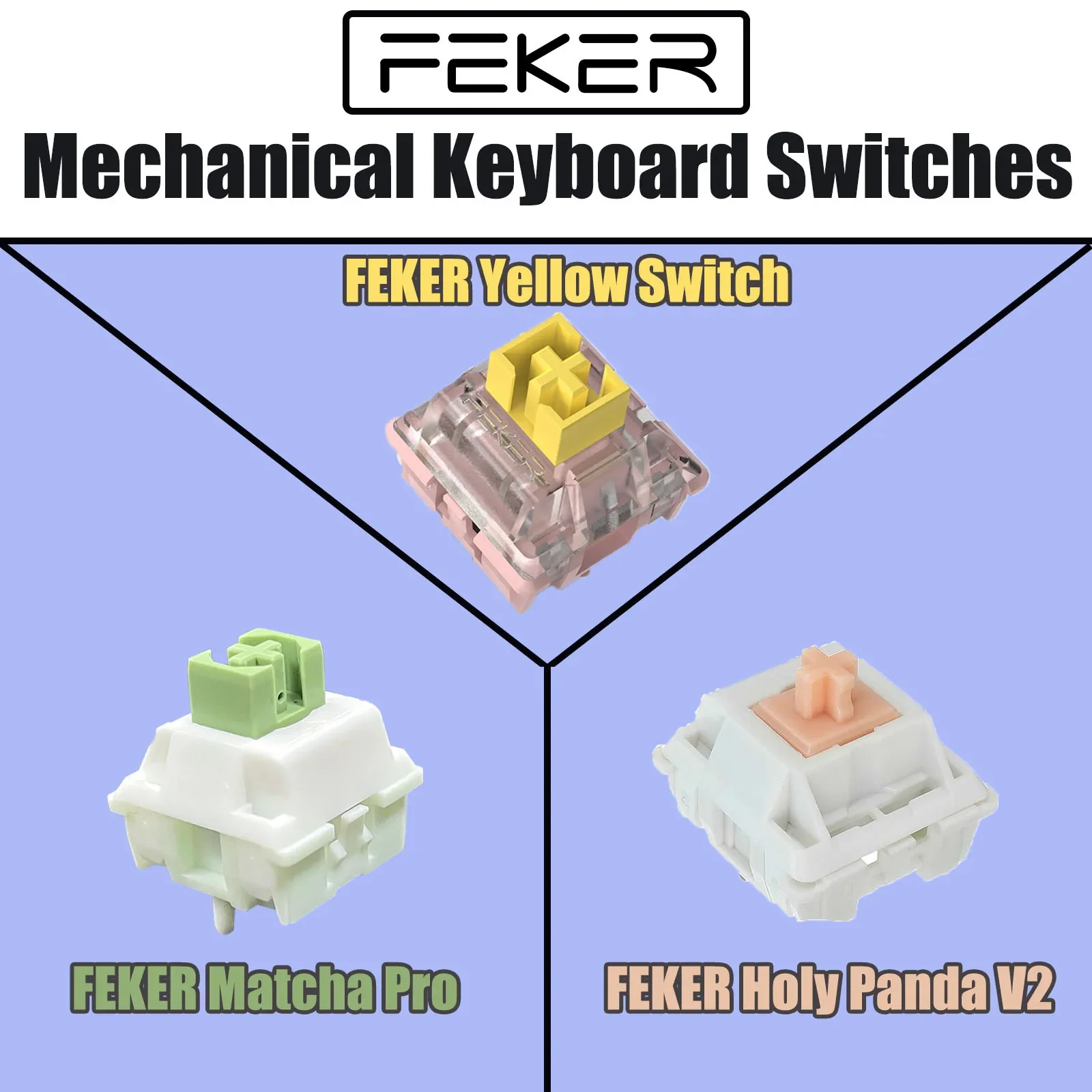 Feker-Holy Panda Switches, Acessórios Mecânicos para Teclado, Tátil Linear, Silencioso ...