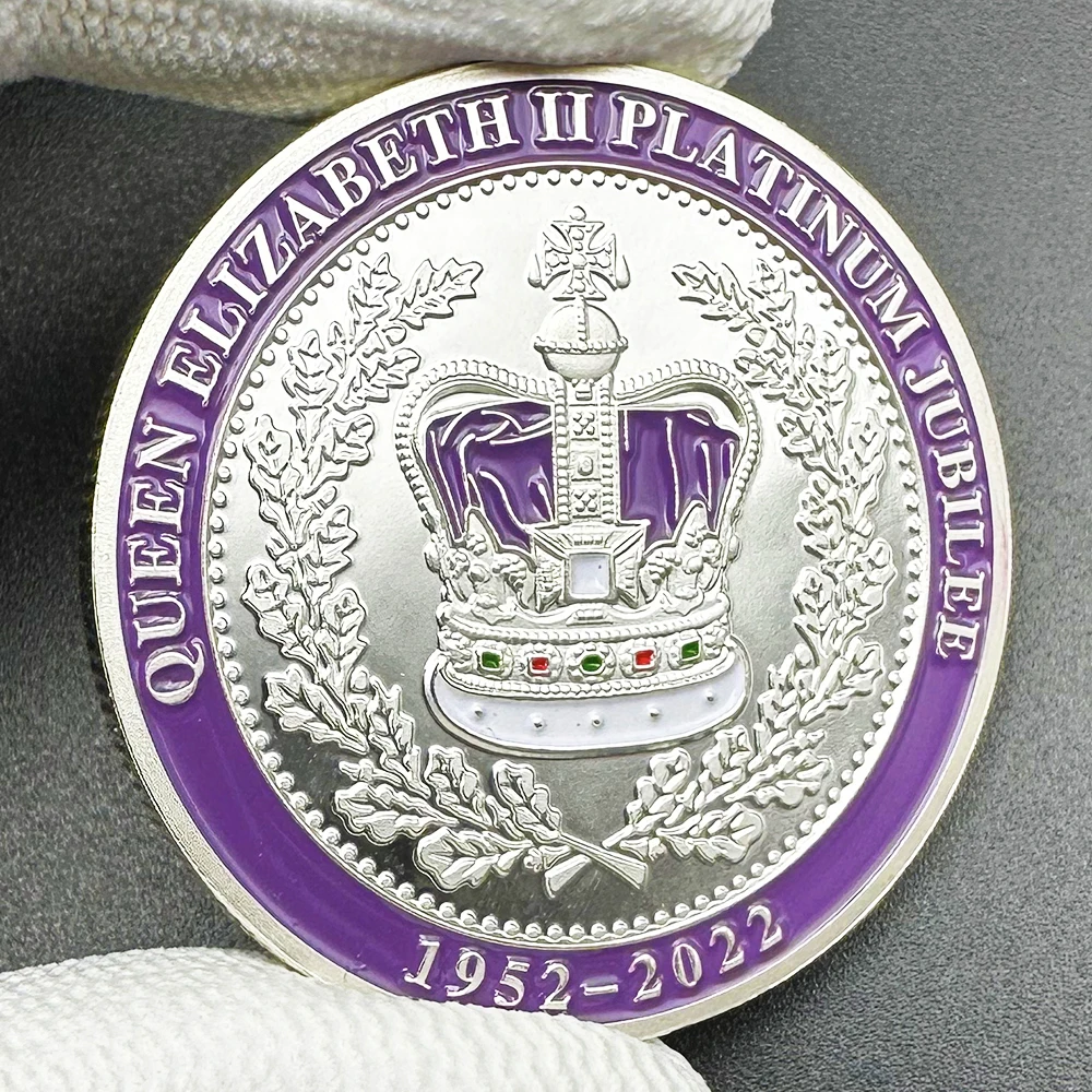 Queen-Elizabeth-II-Platinum-Jubilee-Silver-Coin-1952-2022-Purple-Crown ...