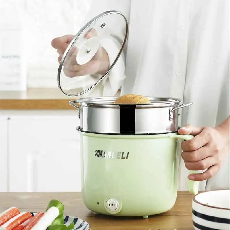 Mini máquina de Cocina eléctrica multifunción para el hogar, olla caliente de una o dos capas ...