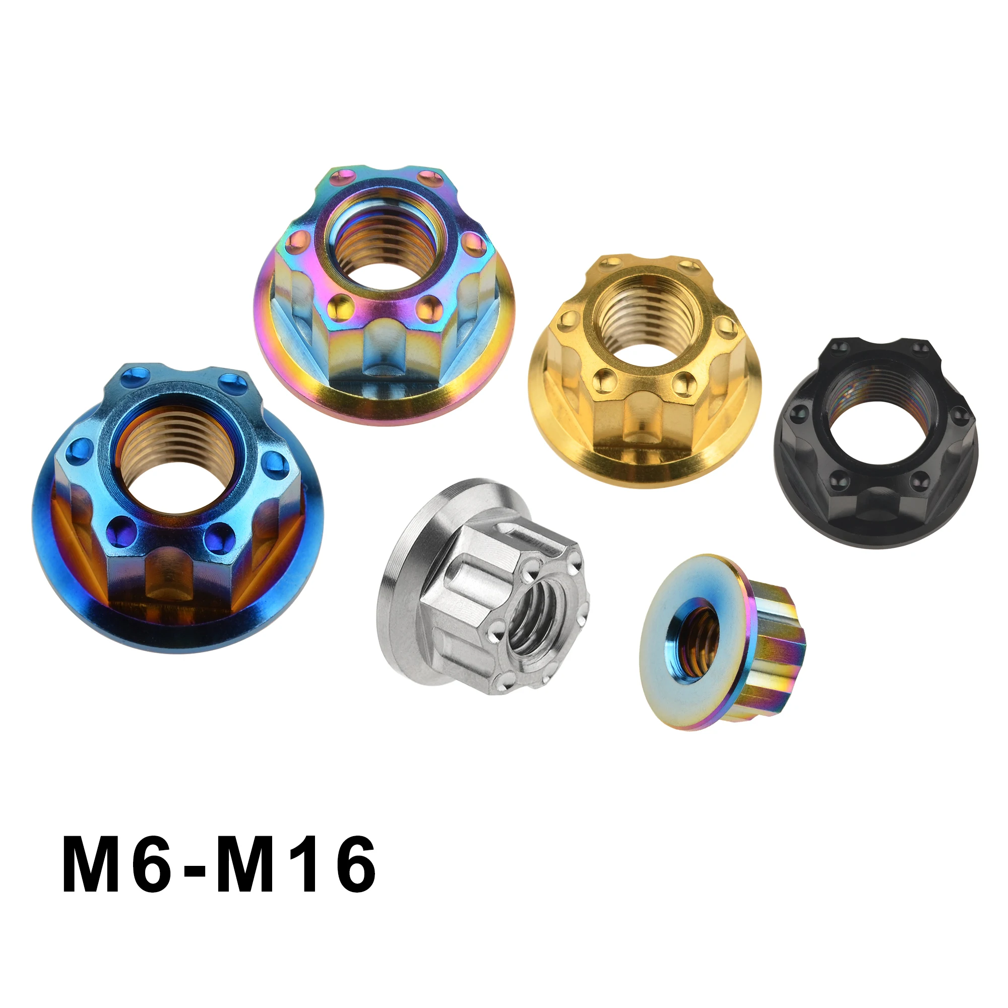 Weiqijie Titanium Nut M6 M8 M10 M12 M14 M16 Torx Flange Nut Hexagon ...