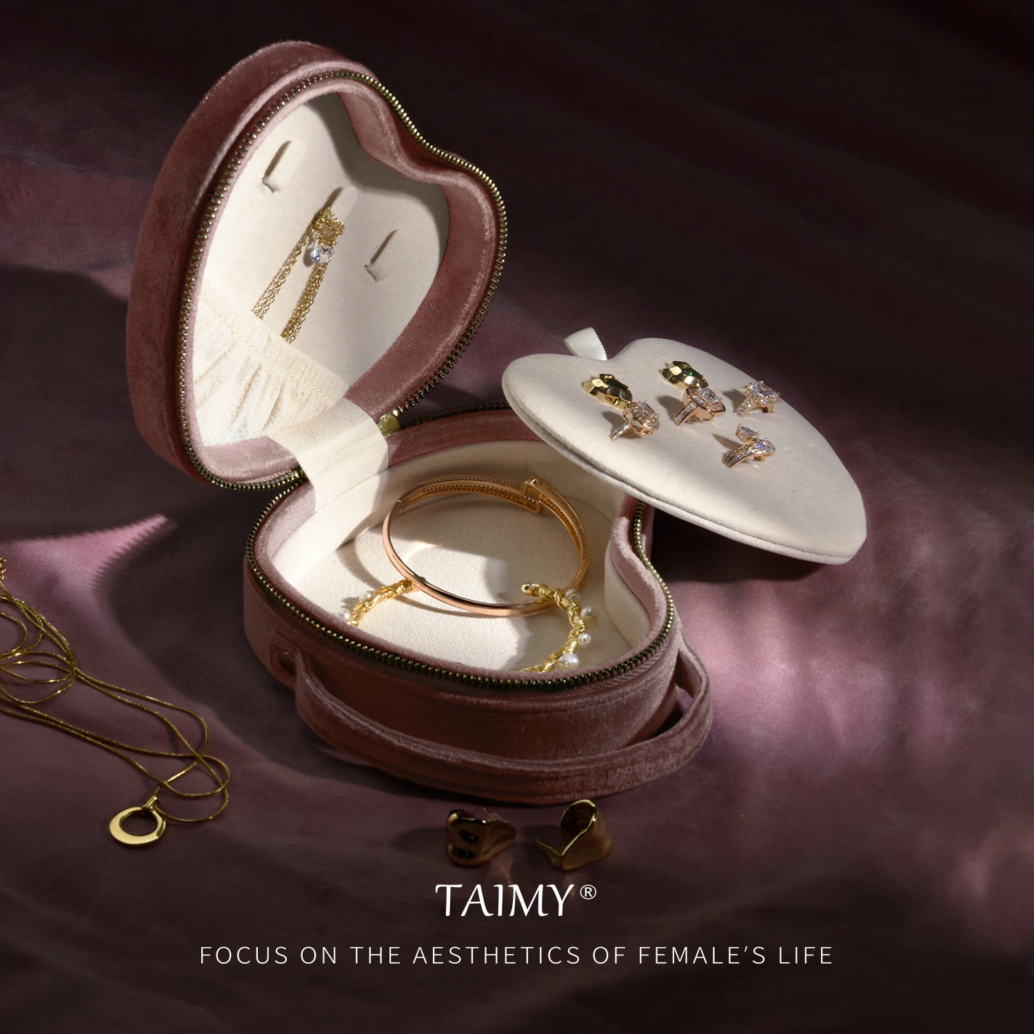 TAIMY-Plush-Velvet-Jewelry-Box-Birthday-Romantic-Lover-Heart-Gift ...