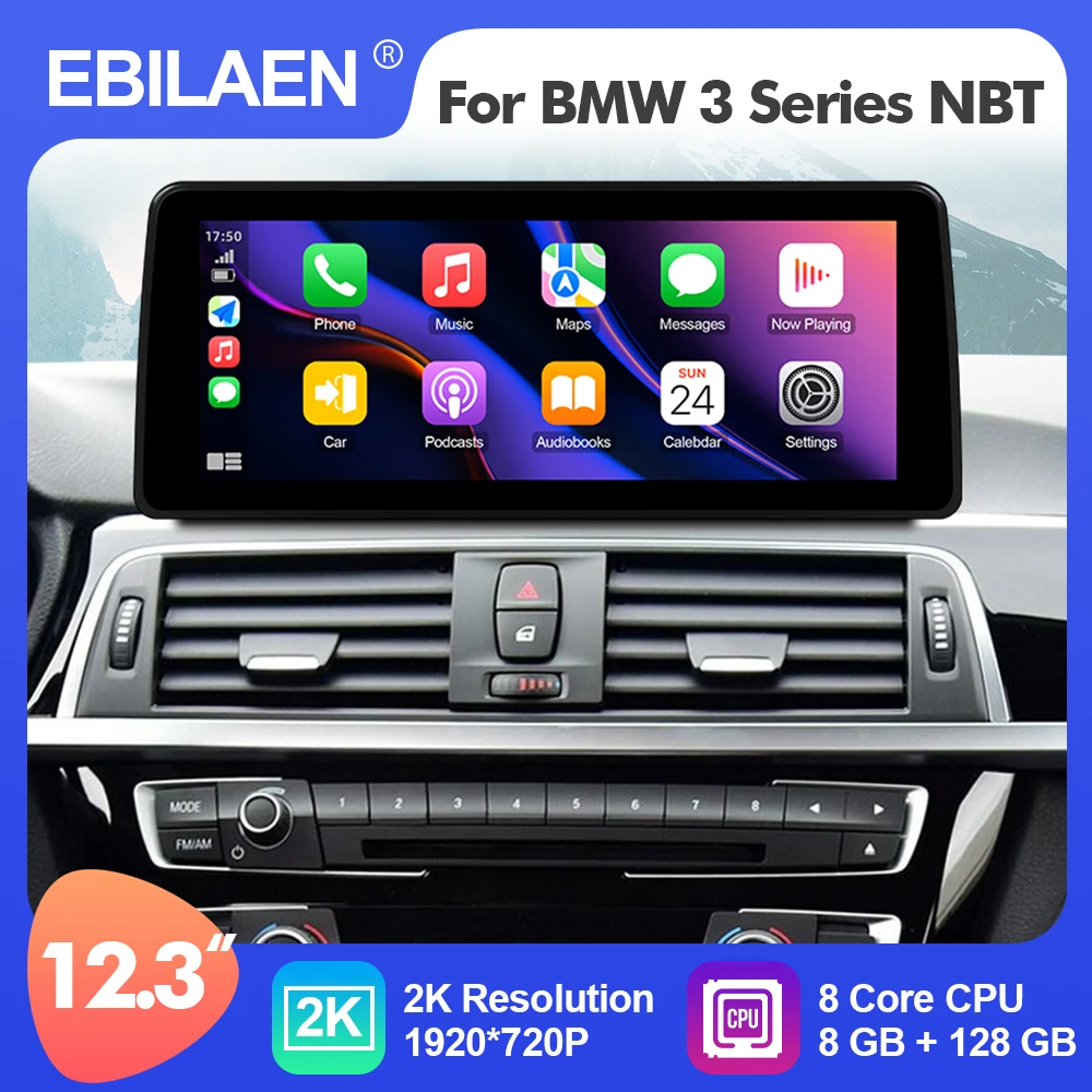 EBILAEN Android 12 12.3inch Car Radio For BMW 3 Series NBT F30 F31 F33 ...