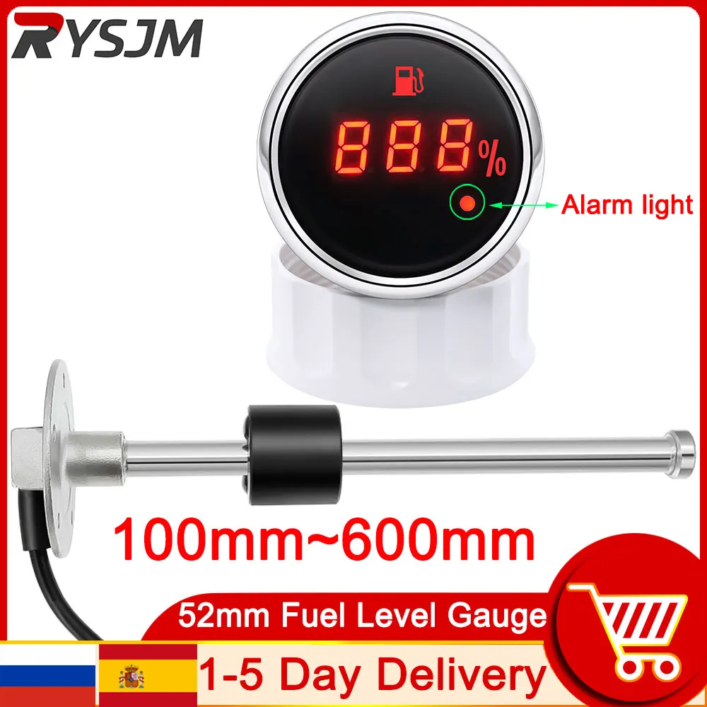 2-52mm-Marine-Boat-Car-Digital-Fuel-Tank-Level-Gauge-0-190-Waterproof ...