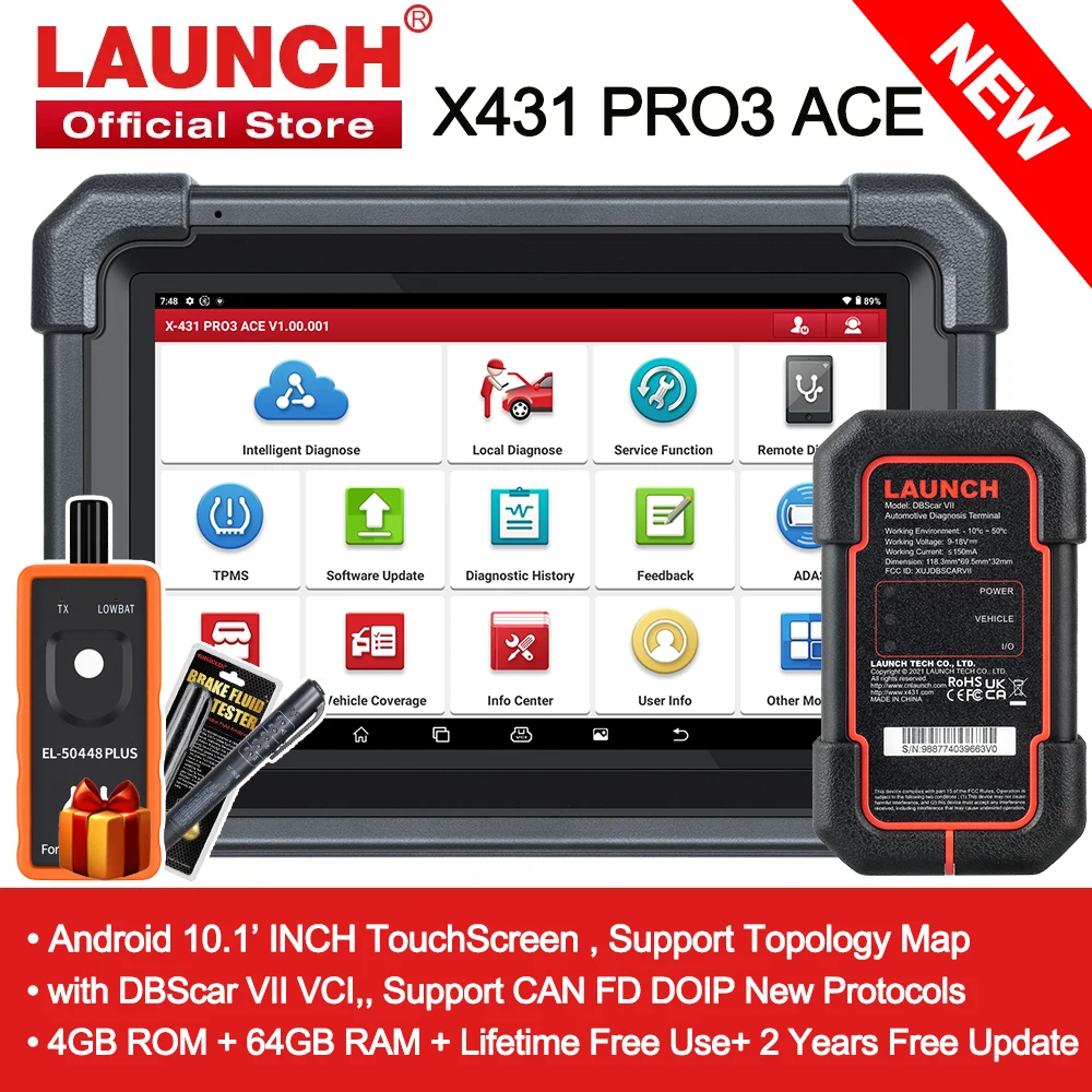 LAUNCH-X431-PRO3S-ACE-10-1-Car-Diagnostic-Tools-CAN-FD-DOIP-OBD-OBD2 ...