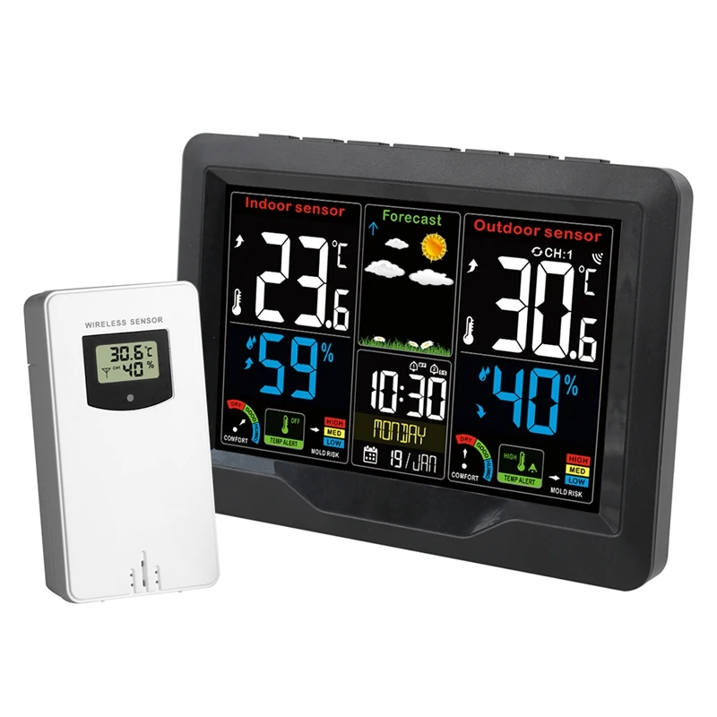 Wireless-Digital-Color-Display-Weather-Station-Clock-Barometer ...