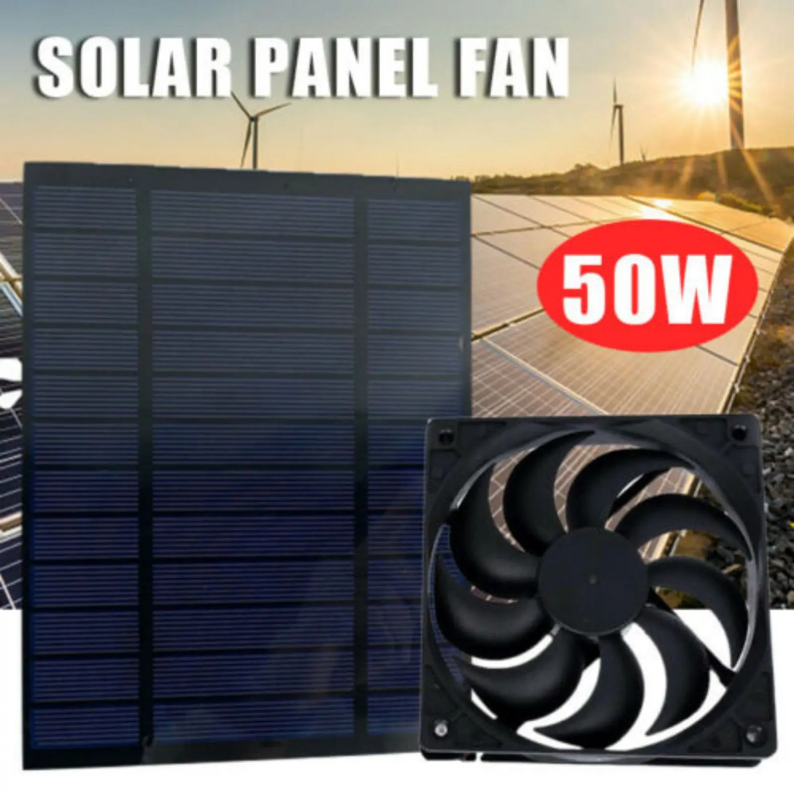 Dc 12v 50w Solar Panel Powered Fan Ventilator For Dog/chicken House Greenhouse Rv Roof Mini Fan ...