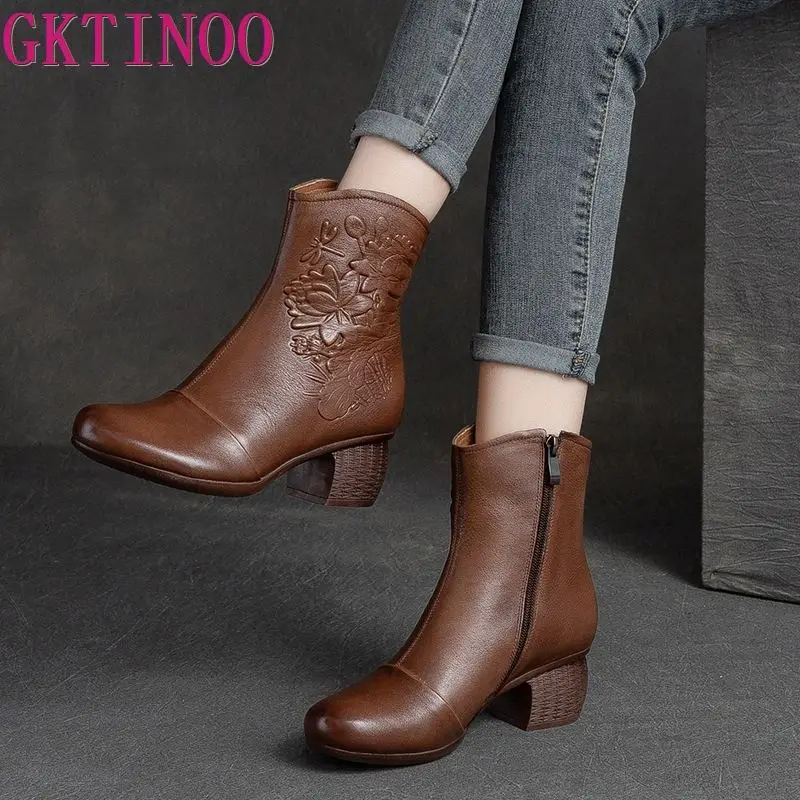 GKTINOO-Botas-cortas-de-piel-aut-ntica-con-punta-redonda-para-mujer ...