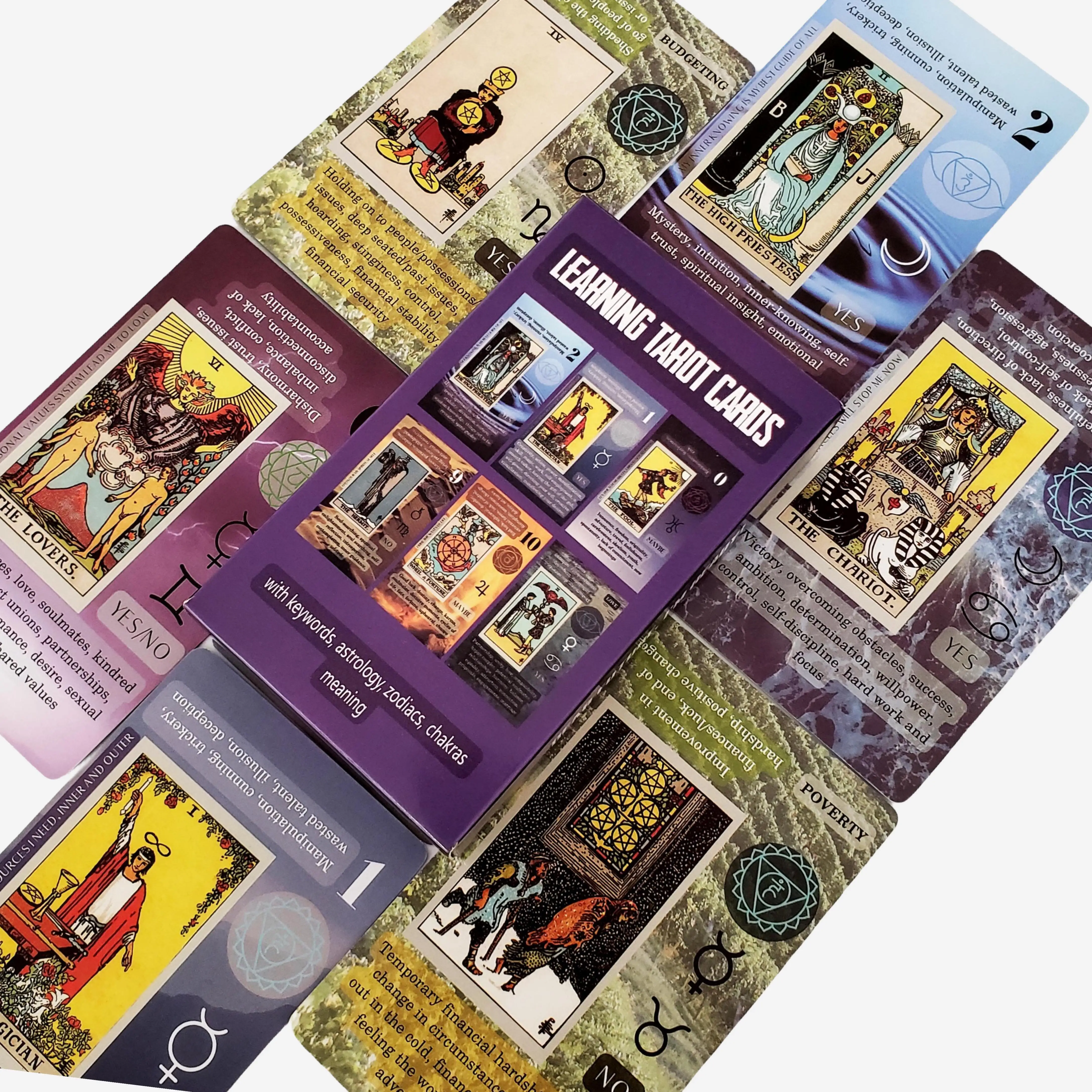 Learning-Tarot-With-Meaning-On-It-Decks-10-3x6cm-High-Quality-78pcs ...