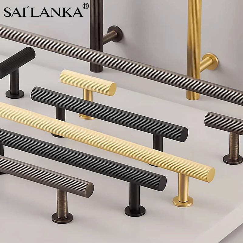 SAILANKA-Brass-Handle-Modern-Black-Golden-Silver-Solid-Handles-Kitchen ...