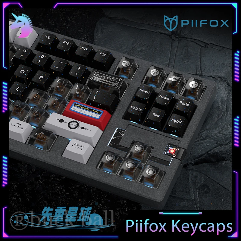 Piifox-Keycaps-Weightlessness-Planet-Pbt-Original-Pc-transparente-Keycap-146-teclas ...