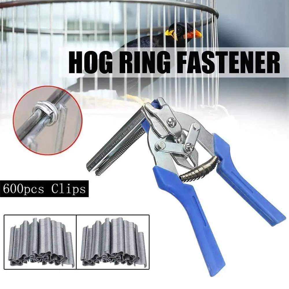 Hog Ring Plier 600pcs M Nail Staples For Bird Chicken Fencing Wire Cage ...