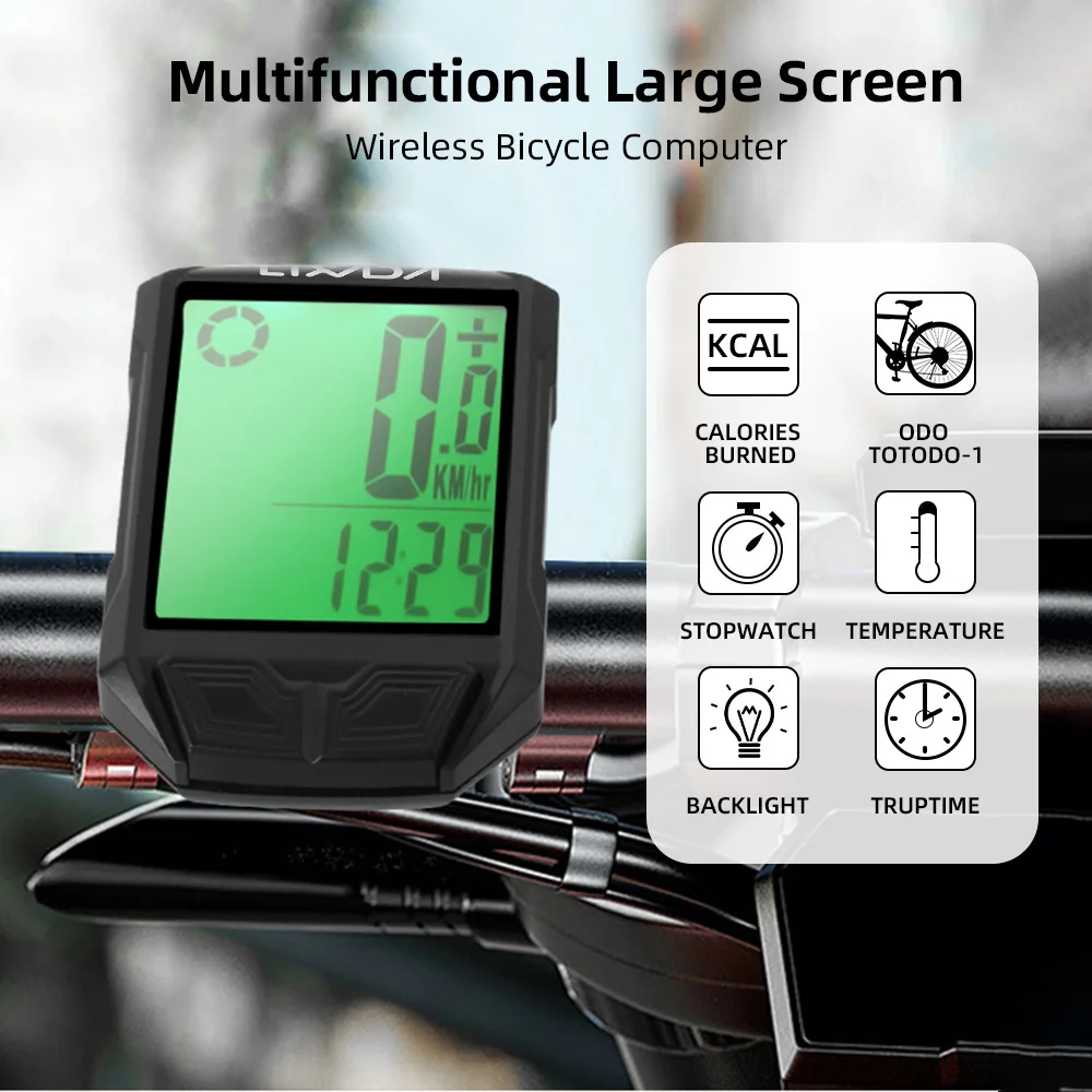 Wireless-Bicycle-Computer-Large-Screen-with-18-Functions-Waterproof ...