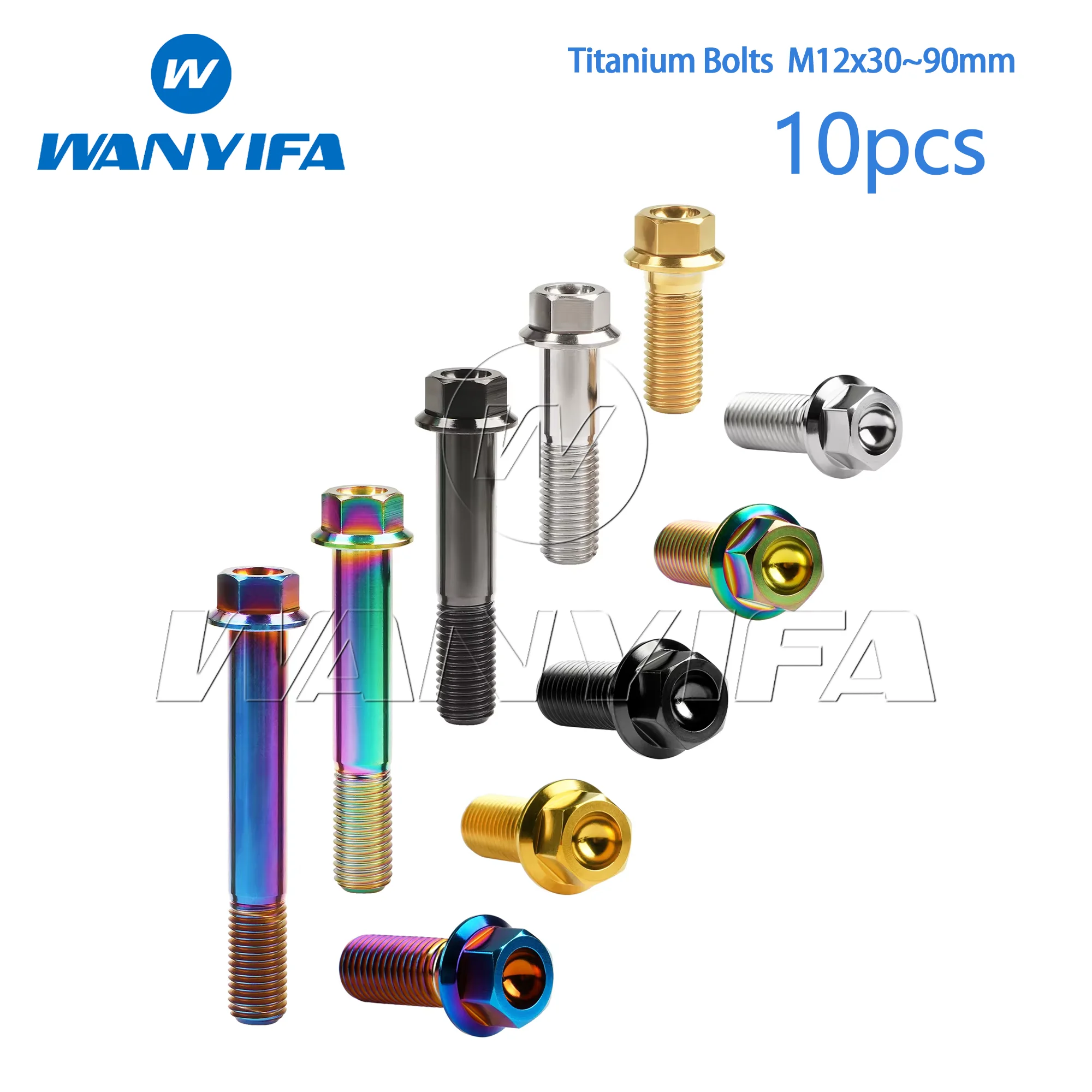 Wanyifa-Titanium-Bolts-M12x30-90mm-Pitch1-25-1-5mm-Hex-Head-Flange ...